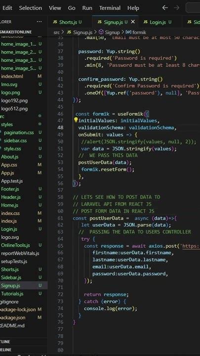 React Js Form Posting With Axios And Laravel Api 🧙‍♂️ Reactjs Axios Laravel Youtube