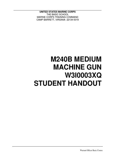 M240b Medium Machine Gun Overview Pdf Cartridge Firearms