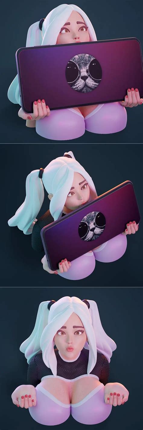 Girl Phone Holder 3d Print Model Download Free