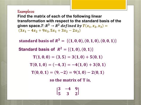 Matrix Of Linear Transformation Pptx