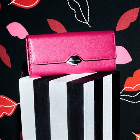 Shagreen Lip Pin Leah Wallet Accessories Lulu Guinness