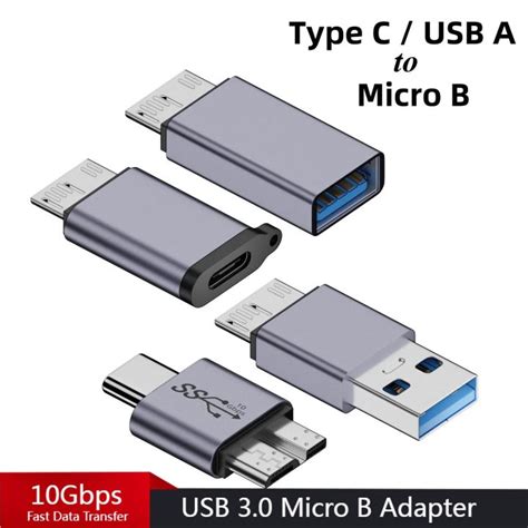 Usb 30 Micro B To Type C Adapter Connector Usb A To Micro B Data
