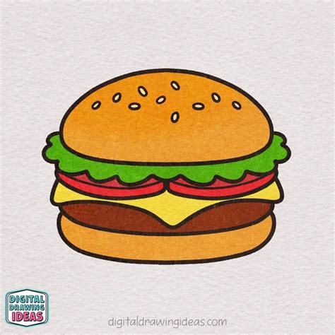 How To Draw A Hamburger Digital Drawing Ideas