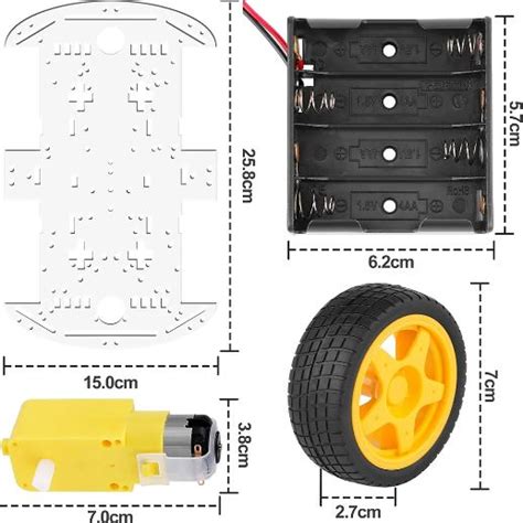 kit chasis carro robot arduino 4 llantas 1 piso ecetronics mid