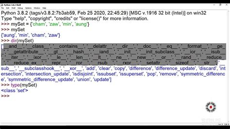Python Set Data Type Youtube