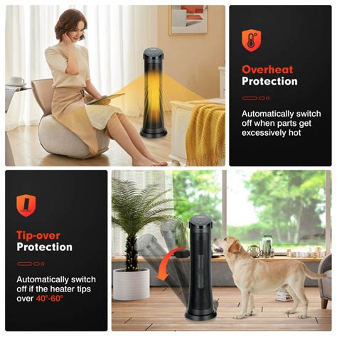 1500w Ptc Fast Heating Space Heater With Remote Control Costway