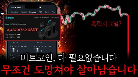 비트코인 폭락 카운트 다운 시작 탈출 기회는 이 때입니다 Youtube