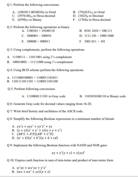 Solved Q 1 Perform The Following Conversions A Chegg Com