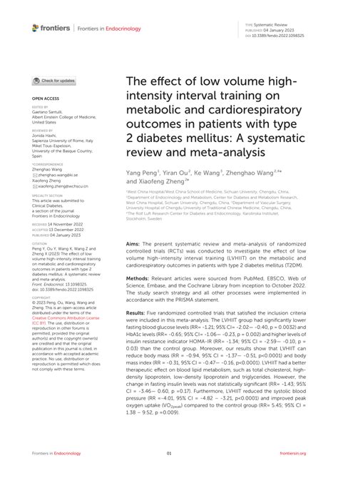 Pdf The Effect Of Low Volume High Intensity Interval Training On Metabolic And