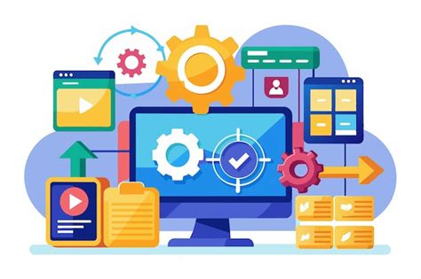 The Illustration Depicts A Computer Displaying Sync And Install