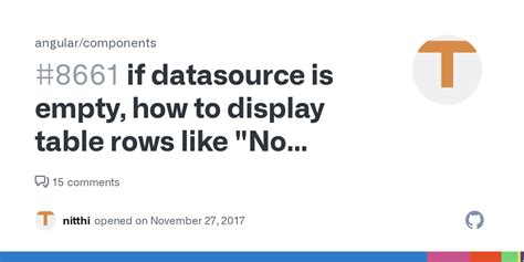 If Datasource Is Empty How To Display Table Rows Like No Record Found Issue Angular