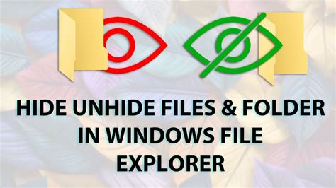 How To Hide Any File In File File Explorer Window Computer Hide Youtube