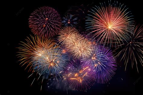 Fireworks Exploding In The Dark Sky Background High Resolution Night Time Background Image