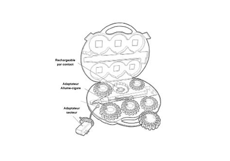 Set Of 6 Rechargeable Led Warning Beacons Vignal Vignal Group