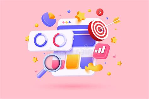 Modern 3d Illustration Of Data Analysis Concept Stock Vector