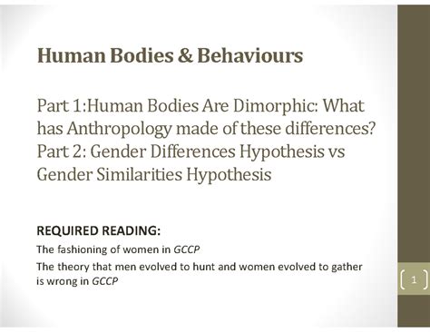 Gccp 101 Human Bodies And Gender Roles Dimorphism And Theories Explained