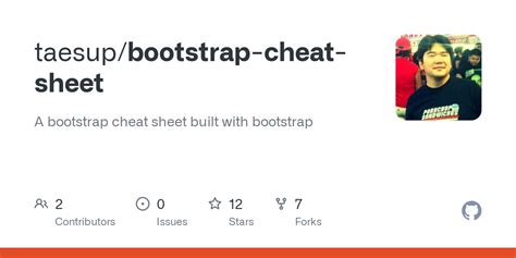 GitHub Taesup Bootstrap Cheat Sheet A Bootstrap Cheat Sheet Built With Bootstrap