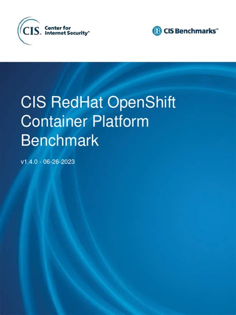 cis redhat openshift container benchmark v1 4 pdf pdf computer