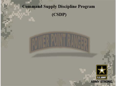 Command Supply Discipline Program Csdp Powerpoint Ranger Pre Made Military Ppt Classes