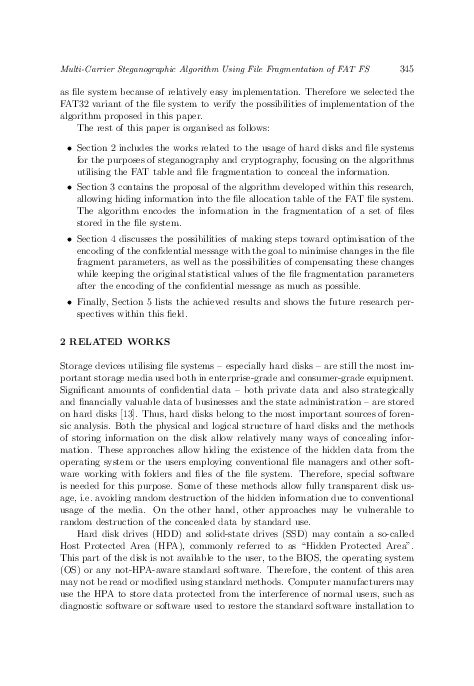 Multi Carrier Steganographic Algorithm Using File Fragmentation Of Fat Fs Computing And