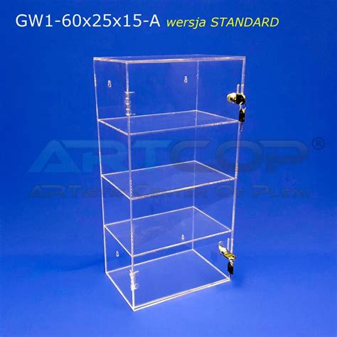 Plexiglass Wall Mounted Display Cabinet 60x25x15cm 4mm Plexiglass