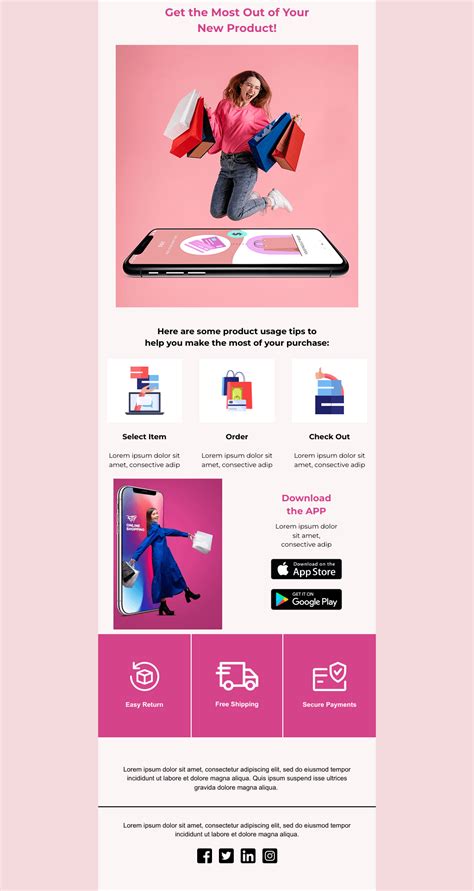 Product Usage Tips Email Template Unlayer