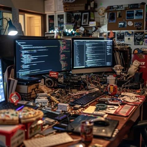 Free Tech Developer Space Image Technology Workspace Cluttered