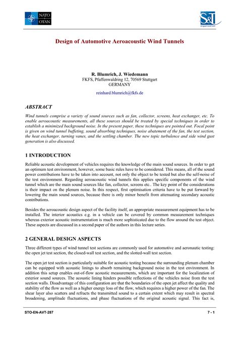 Design Of Wind Tunnels For Aeroacoustics Docslib
