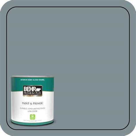 Behr Premium Plus 1 Qt 740f 4 Dark Storm Cloud Semi Gloss Enamel Low