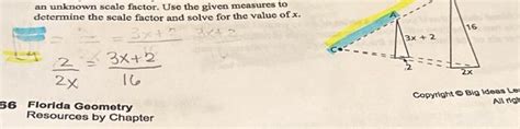 Solved An Unknown Scale Factor Use The Given Measures To Chegg