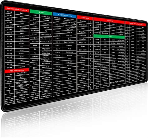 g karuna keyboard english shortcut key mouse pad large gaming office software excel shortcuts