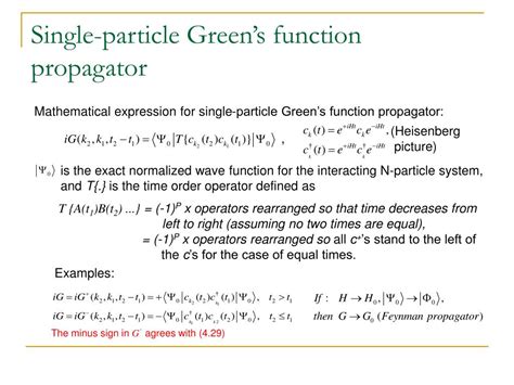 ppt the single particle propagator re visited chapter 9 appendix b