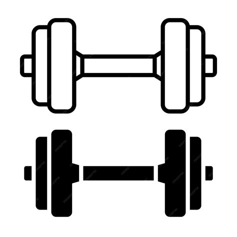 Premium Vector Gym Dumbbell Outline Glyph Styles