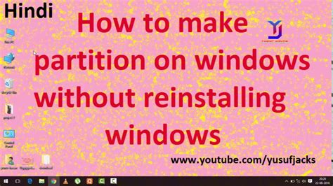 How To Make Partition In Windows Youtube
