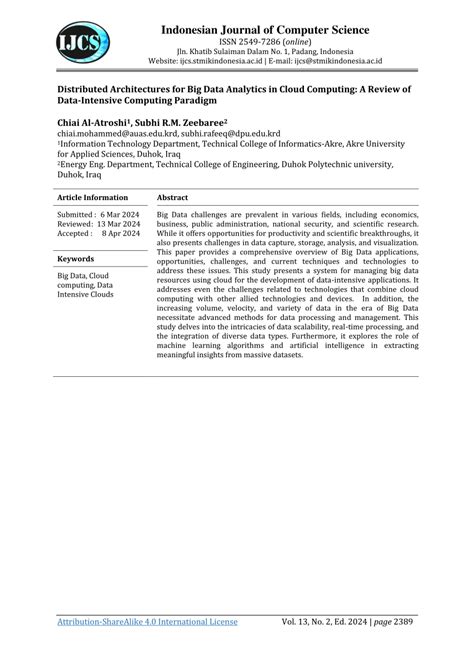 pdf distributed architectures for big data analytics in cloud