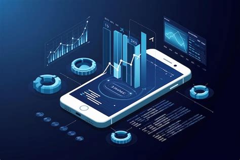 Premium Vector A Phone With A Graph On The Screen And A Graph On The