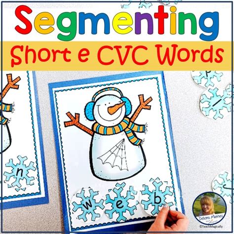 Segmenting Cvc Words Snowman Activities Short E Phoneme Segmentation