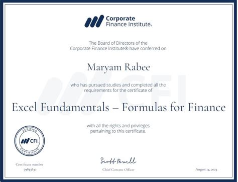 Completion Of Excel Formulas For Finance Maryam Rabee Posted On The