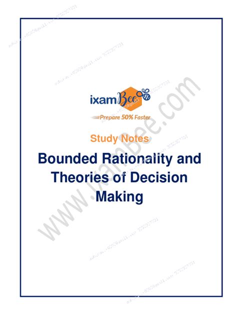 Bounded Rationality And Theories Of Decision Making Pdf Decision Making Rationality