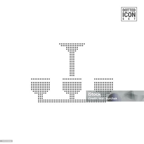 샹들리에 도트 패턴 아이콘입니다 교수형 램프 점선 아이콘 흰색 절연 벡터 배경 또는 디자인 서식 파일 가리키기에 대한 스톡 벡터