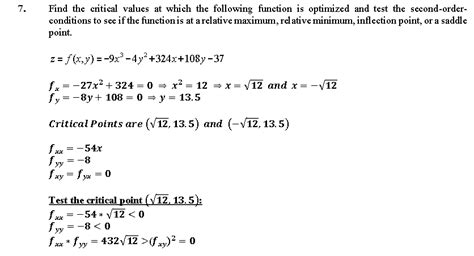 Solved Find The Critical Values At Which The Following Chegg Com
