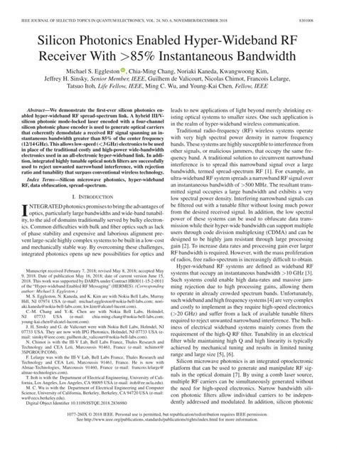 Pdf Silicon Photonics Enabled Hyper Wideband Rf Receiver With Dokumen Tips