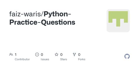 Github Faiz Warispython Practice Questions