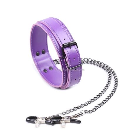 Bdsm Sexy Tiny Sex Toy Elegant Nice Purple Leather Nipple Clamps With