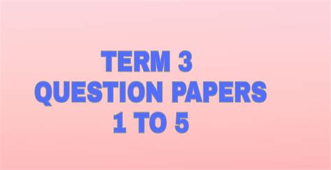 TERM 3 QUESTION PAPERS