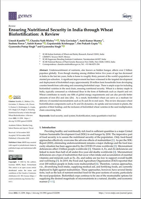 Ensuring Nutritional Security In India Through Wheat Biofortification A Review CGIAR