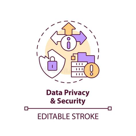 2d Data Privacy And Security Concept Linear Icon Stock Vector