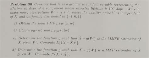 solved problem 30 consider that x is a geometric random