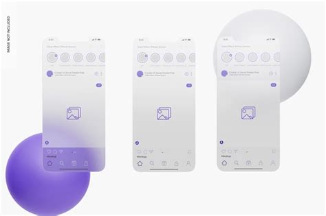 Premium Psd Glass Effect Iphone Screen Set Mockup