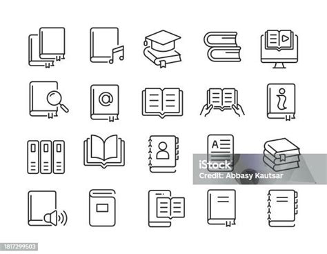 책 라인 아이콘 편집 가능한 획 웹사이트 마케팅 디자인 로고 앱 템플릿 Ui 등 벡터 그림입니다 아이콘에 대한 스톡 벡터 아트 및 기타 이미지 Istock